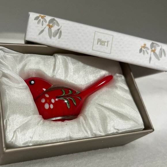 Pier 1 | Accents | New Pier Blown Glass Red Bird Miniature Collectible ...